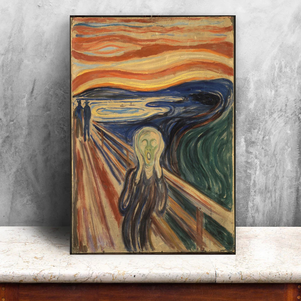 abstract figure Shouting sky landscape Munch oil painting canvas ...