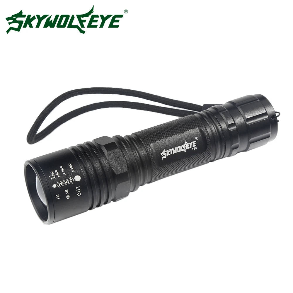 SKYWOLFEYE LED Flashlight Waterproof Lamp 5 Models Aluminium Zoomable ...