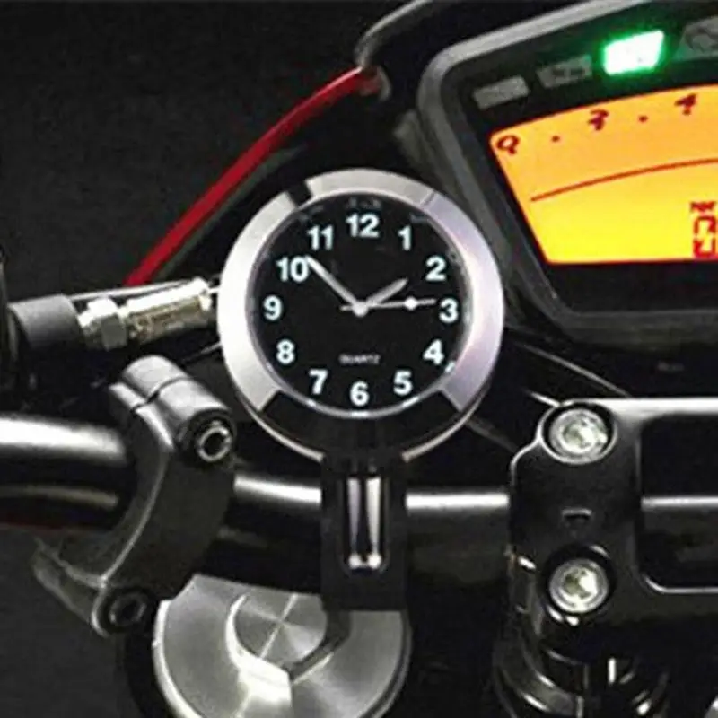 Billet Aluminum 7 8 1 Handlebar Motorcycle Motorbike Digital Quartz