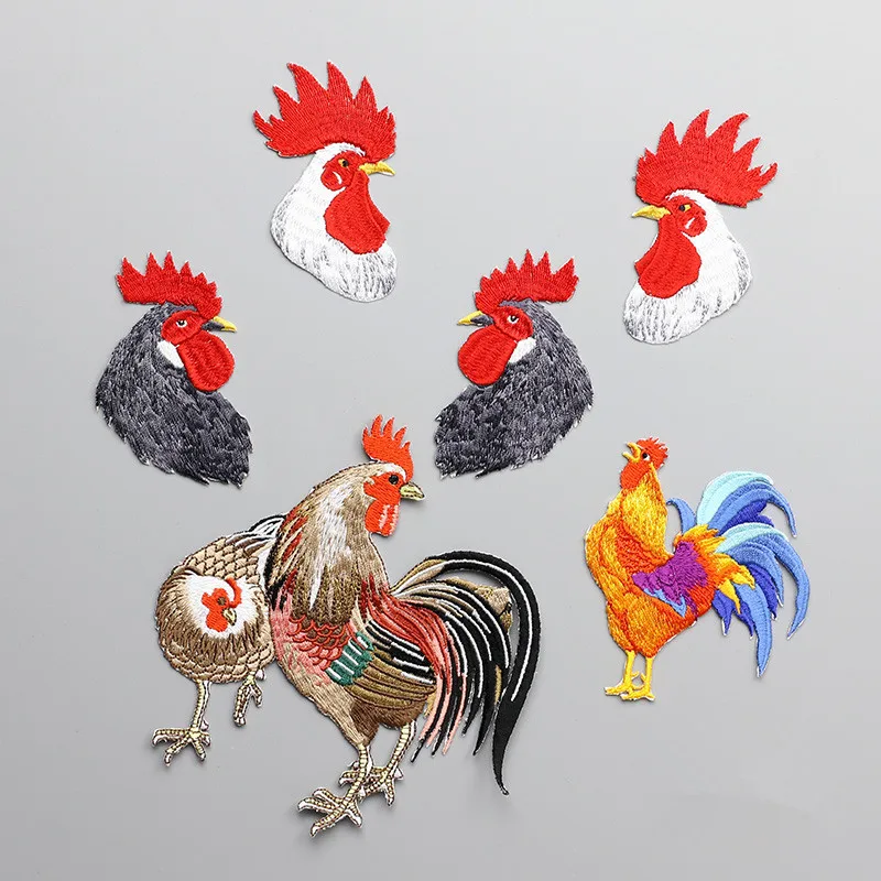 Rooster Patches - 1 Embroidery Patches Clothes Animal Repair Decoration Iron Diy - Aliexpress