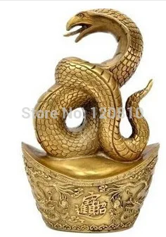 Auspicious bring good luck Snake bronze statue and the God of wealth ...