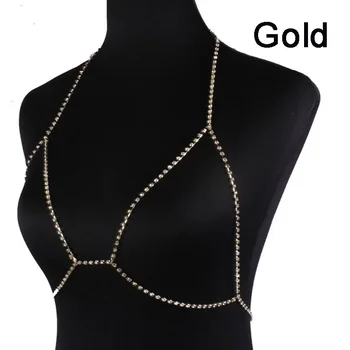 Full Rhinestone Body Chain Upper Body Necklace | Rhinestone Crystal ...
