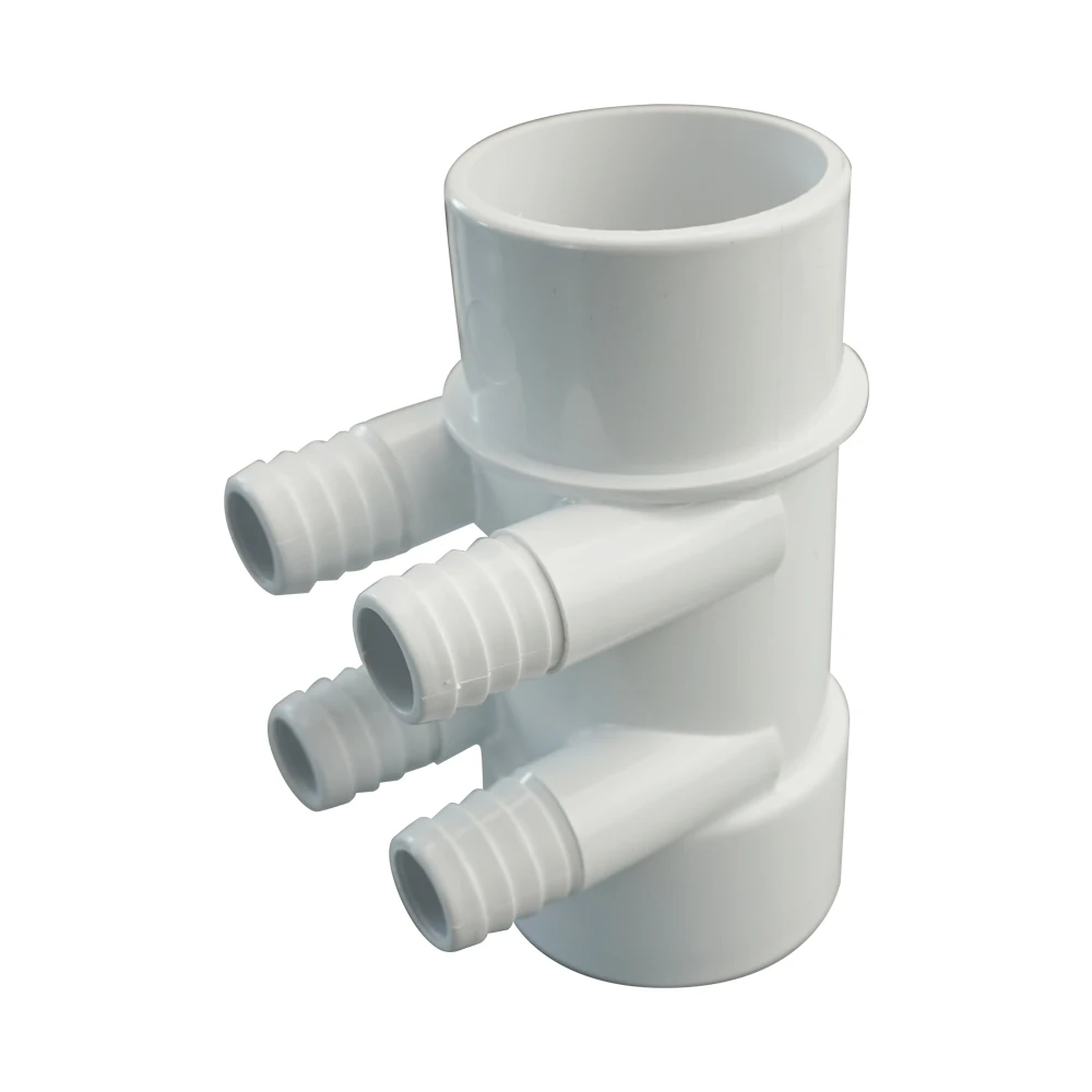 PVC Water pumbing Manifold 2"4 pcs 3/4" Ports without dead end , 2" PVC ...