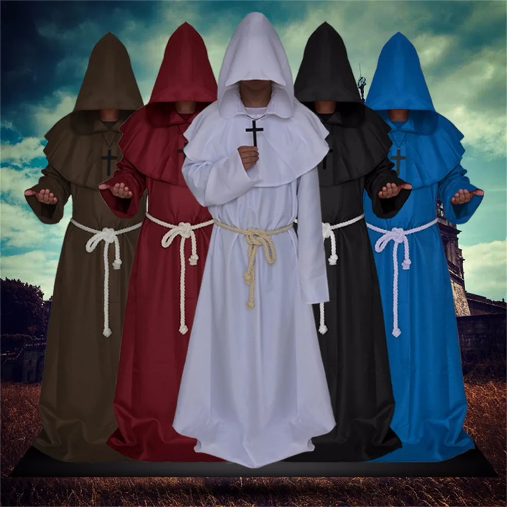 Halloween costume dress medieval monks monk robe sorcerer serving ...