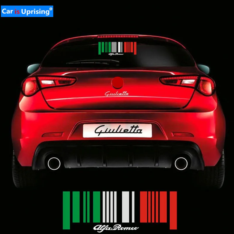 1pc Italy Flag Bar Code Car funny Sticker PVC Decal Styling for alfa ...