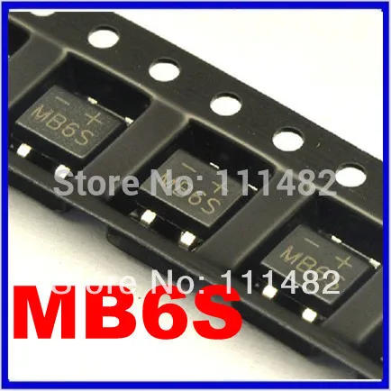 1000pcs Smd Mb6s 0.5a 600v Single Phases Diode Rectifier Bridge Sop4 ...