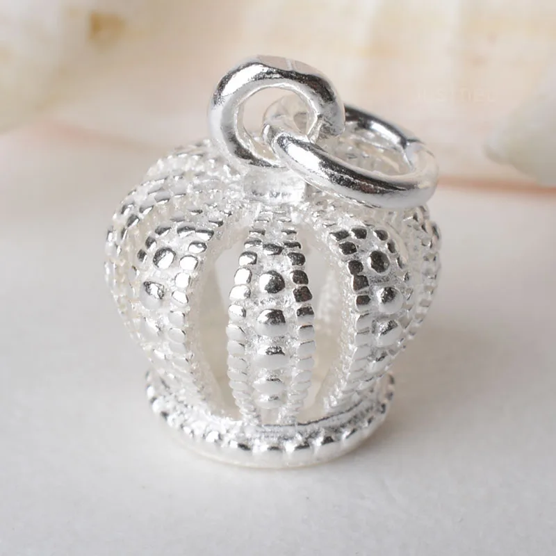 Colgante de corona real de Plata de Ley 925 sólida, abalorio espaciador ...