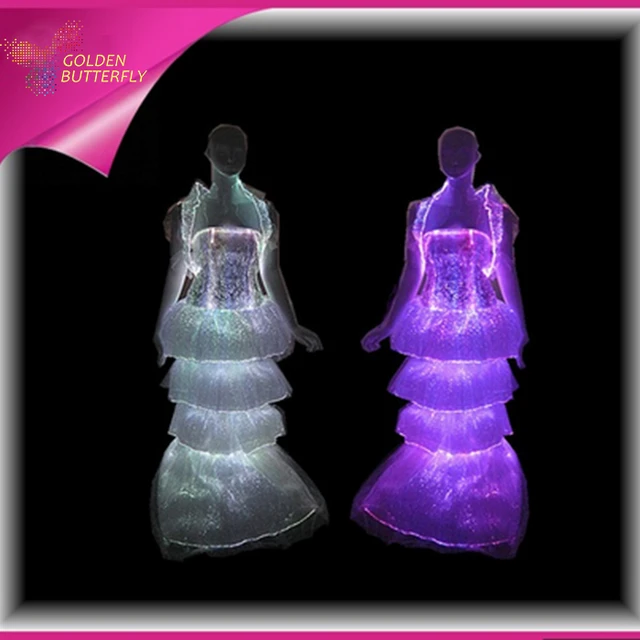 LED Evening Dress Dance Glowing Ballroom Dresses China Luminous Skirt ...