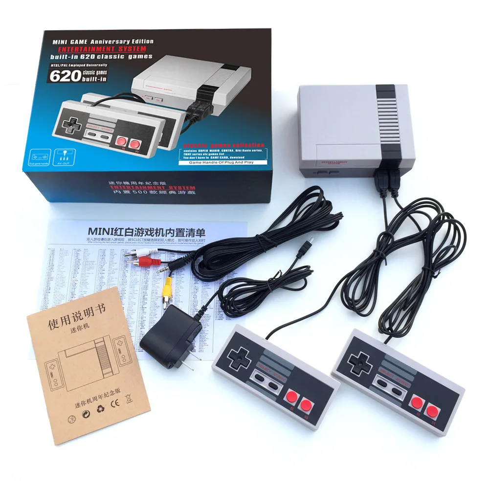 Mini Retro Classic Video Game Console Built in 620 Games 8 Bit PAL&NTSC ...
