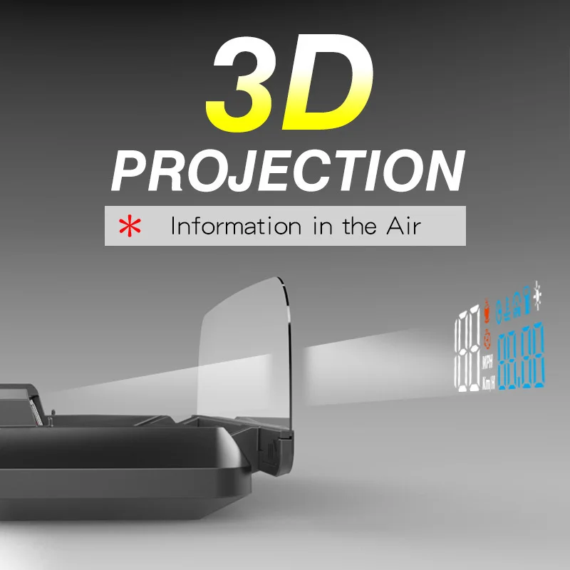 Auto HUD OBD2 Head Up Display Projection on Glass Car Speed Windshield ...