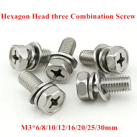 100pcs M3 Hexagon Socket Head Screw 304 Stainless Steel External Hex ...