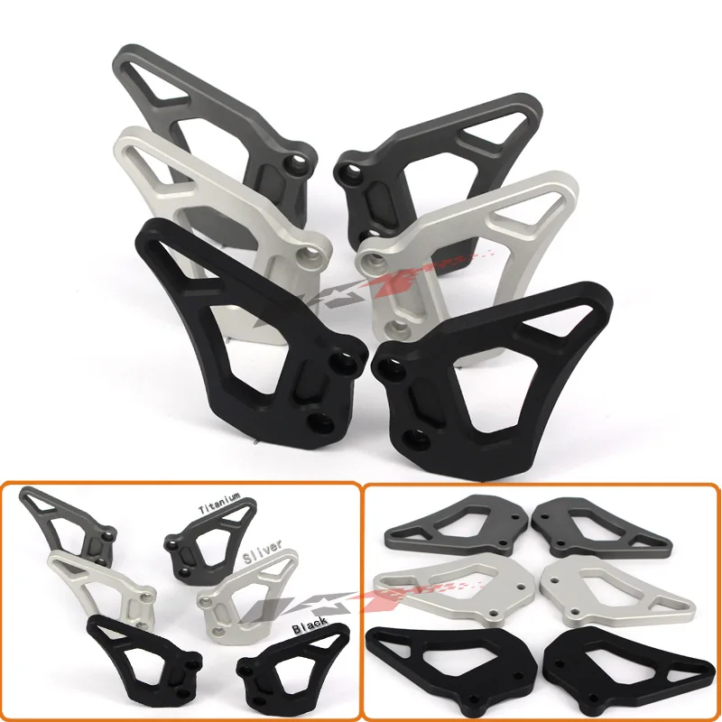 Motorcycle CNC Aluminum Foot rest Foot Pegs Heel Plates Guard Protector ...