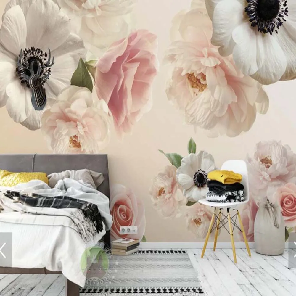 3D-Flower-Wallpaper-Wall-Mural-for-Living-Room-Bedroom-Wallpaper-Art ...