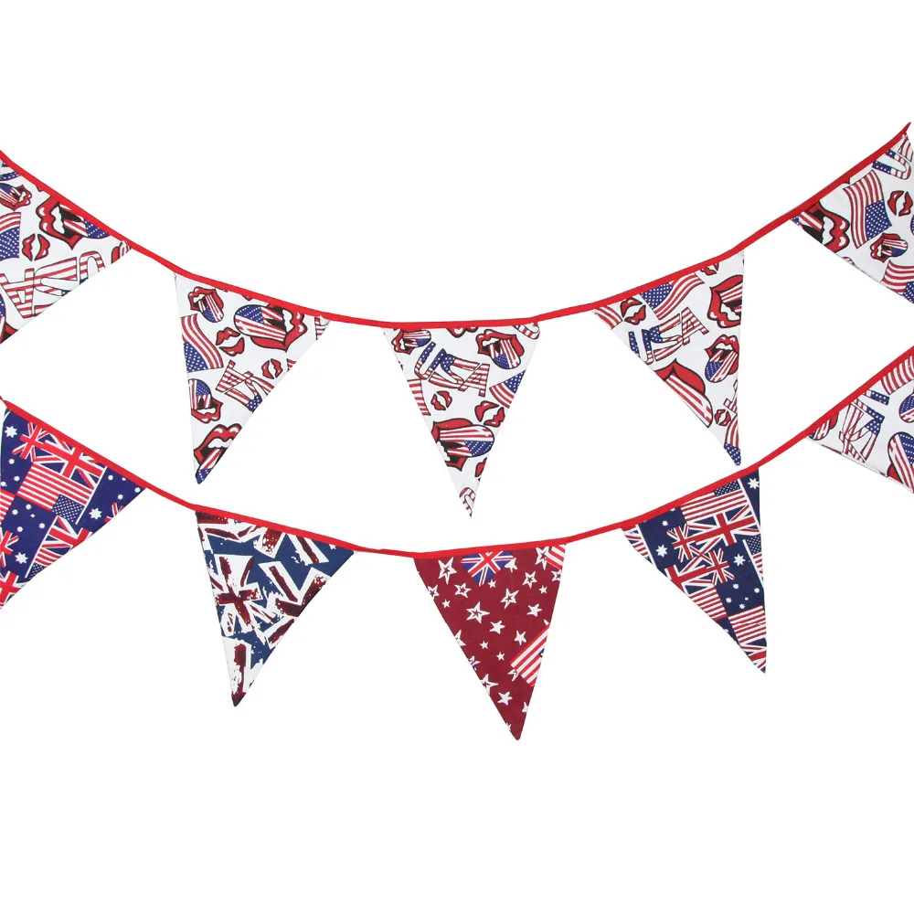 New 3.5M Bigger flags Canvas Fabric Bunting Playroom Birthday Party ...