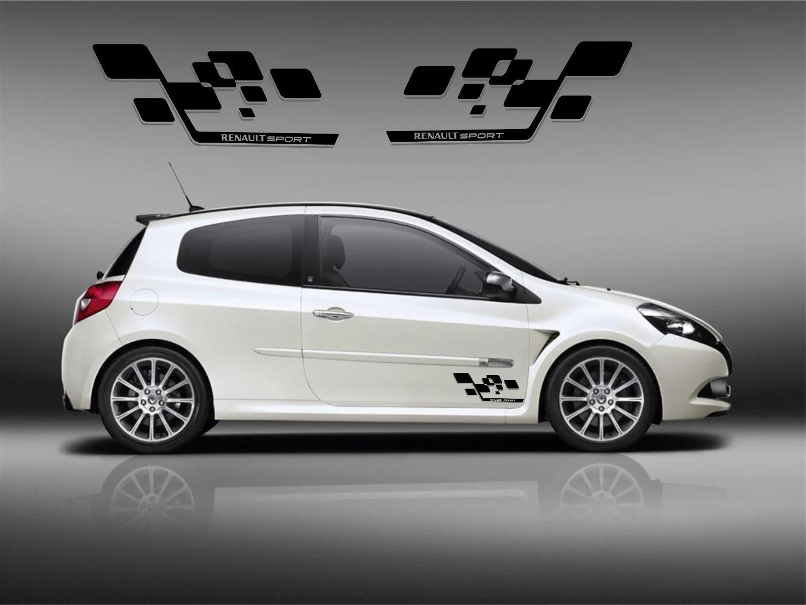 For 2Pcs/Set Renault Clio Megane Twingo Sport cup RS stickers decals ...