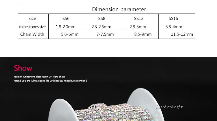 3 ряда ss6 ss8 ss12 ss16 Свадебные Стразы Серебряная цепочка с закрытыми чашками кристальная ...