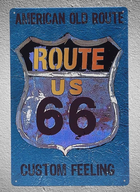1 pieza nos Ruta 66 camino Placa de estaño signo pared habitación ...