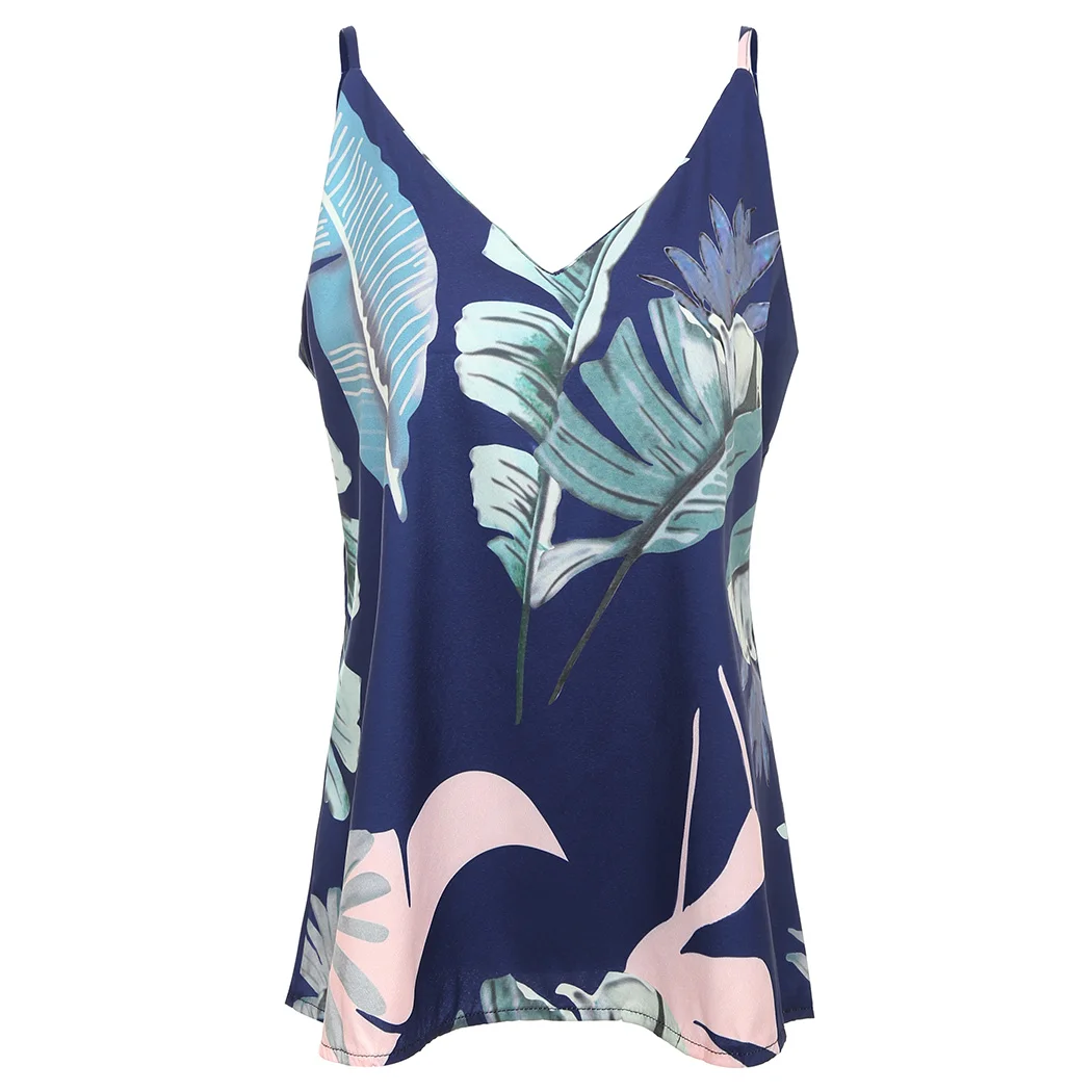2018 Sexy Summer Printed Tank Top Women Camisole Sleeveless Loose Camis