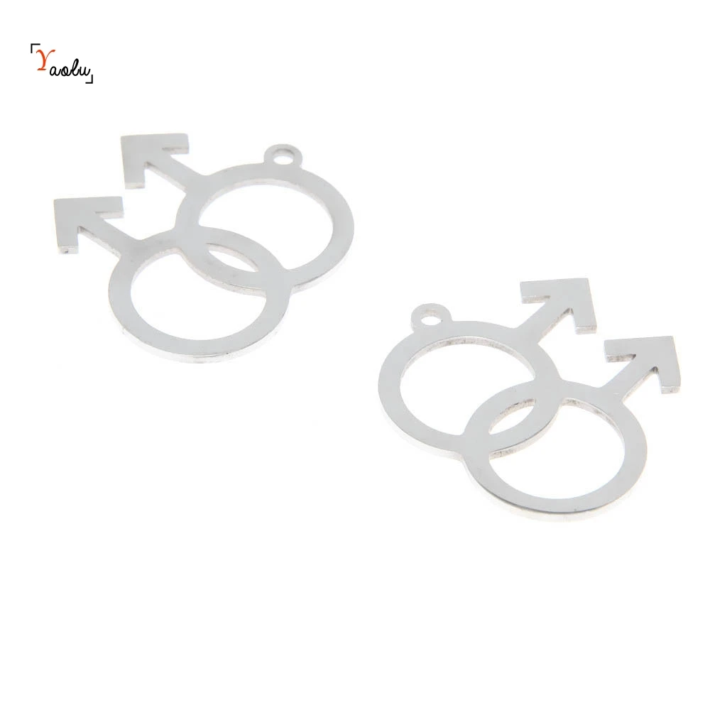 5pcs/lot Gay Male Symbol charm Double mars Male arrow gay symbol ...