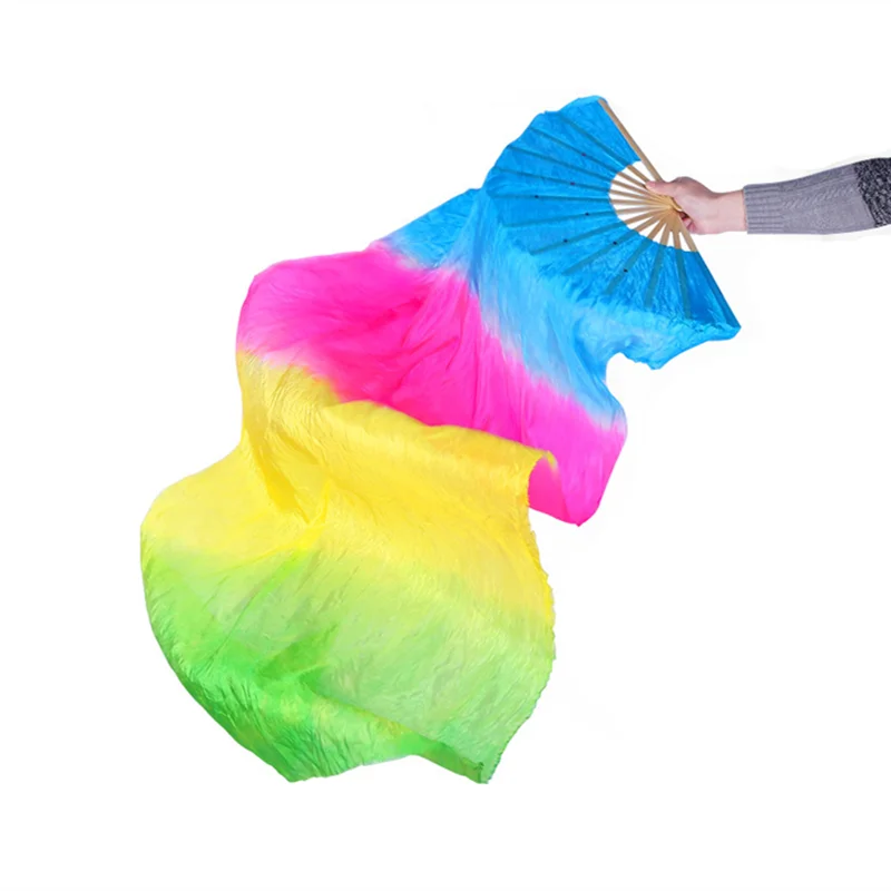 1Pcs 180cm Dance Fan Traditional Real Silk Long Silk Fans Handmade ...