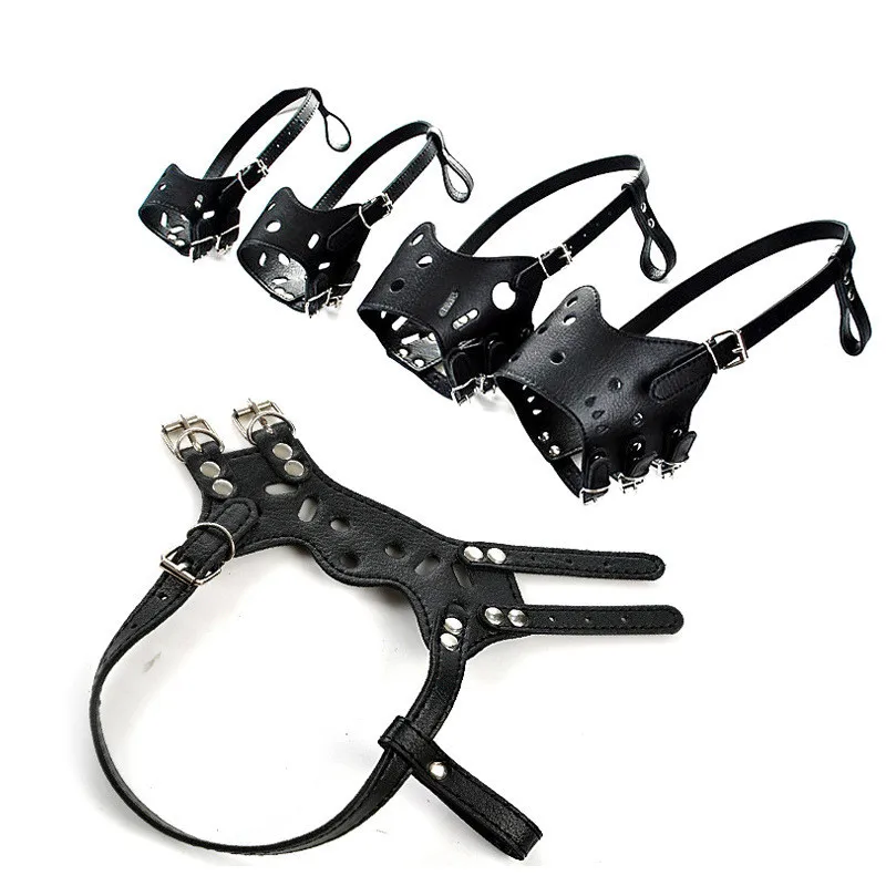 Soft PU Leather Anti Bark Bite Masks – HappyDogPaw