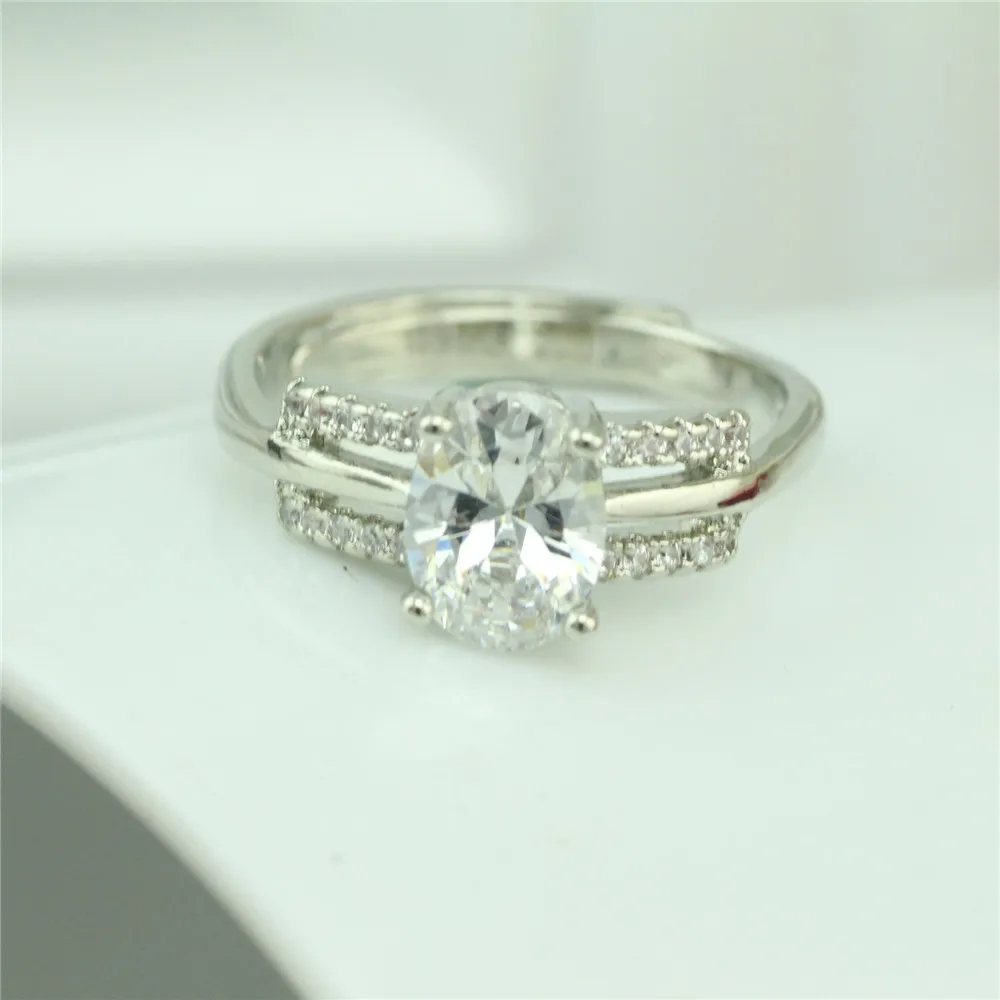 The new han edition 925 pure silver inlay zircon ring Birthday gift ...
