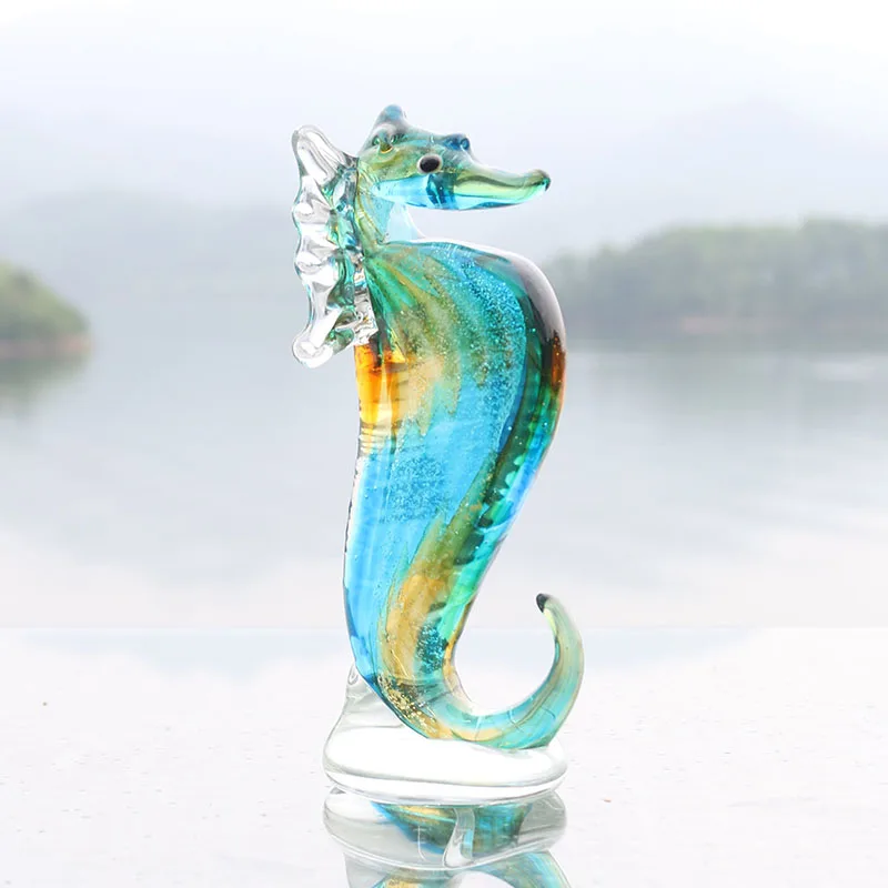 Glass Sculptures & Figurines Glass Art Seahorse Handmade Glass Figurine ...