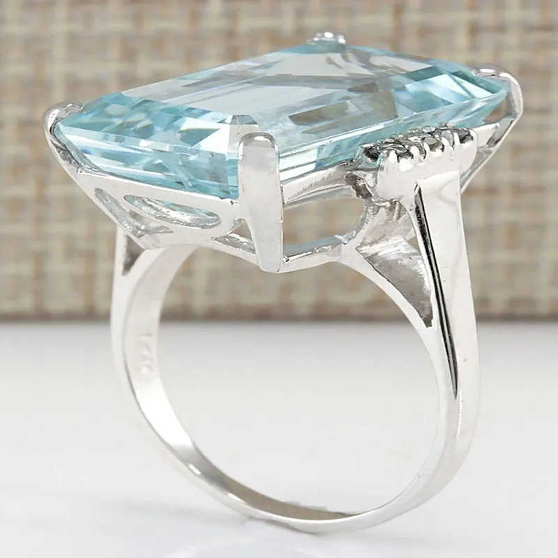 Blue pattern 100%k15 ring European and American fashion ladies ...
