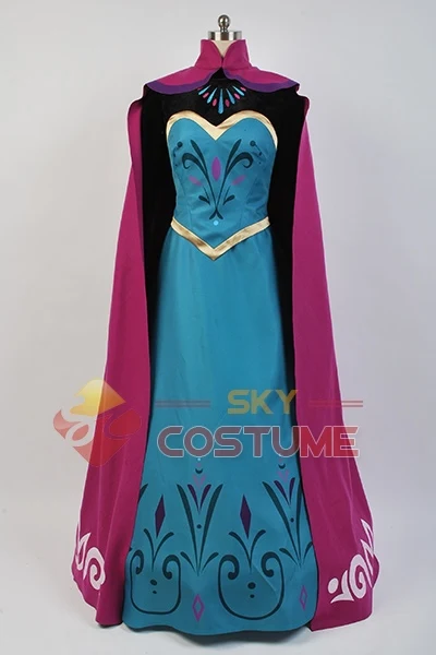 Elsa Coronation Princess Dress Gloves Adult Women Uniform Dresses ...