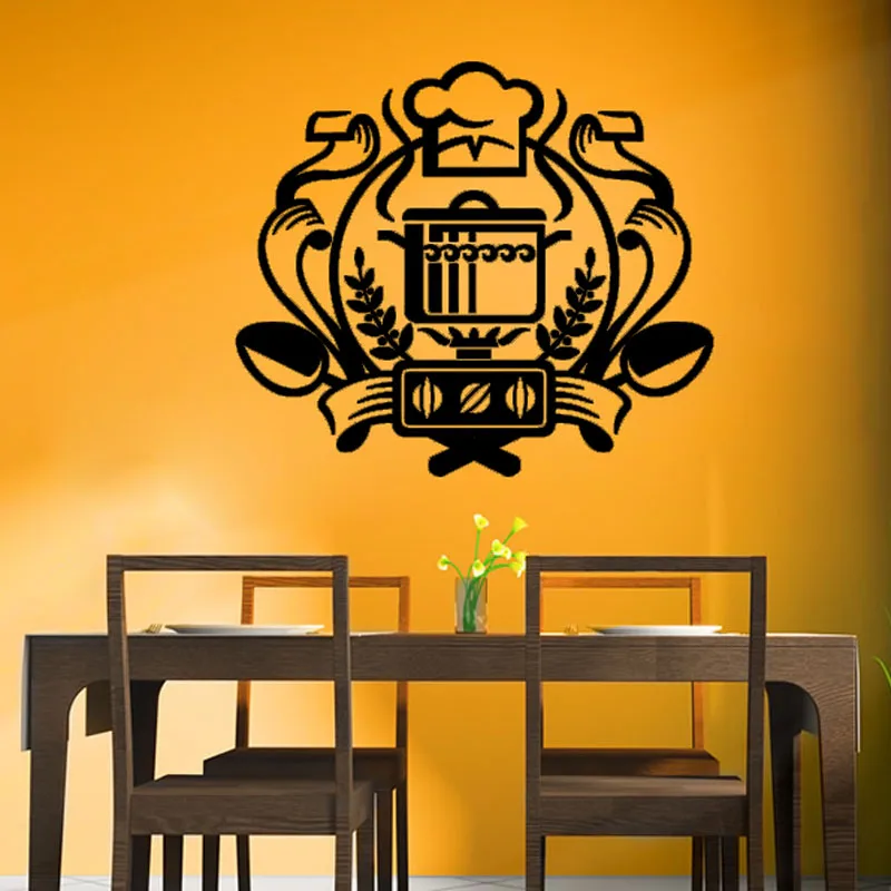 Chef-Badge-Wall-Decal-Kitchen-Wall-Sticker-Home-Decor-Cauldron-On-The ...