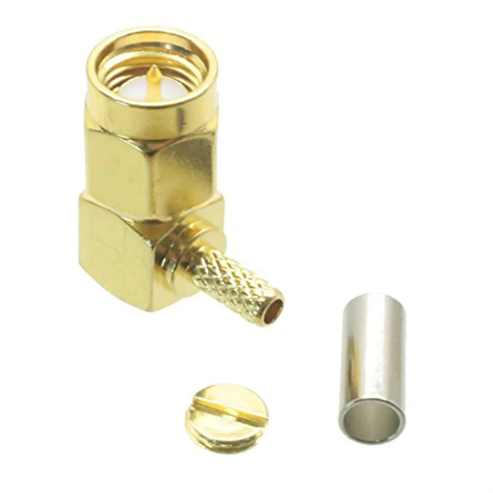 10Pcs SMA Male Plug Right Angle for RG174 RG316 Cable RF Connector SMA Male Plug RF Coax ...
