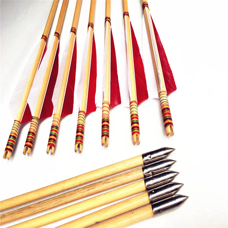Aliexpress.com : Buy 12pk Wooden red and white Archery Carbon Arrows ...