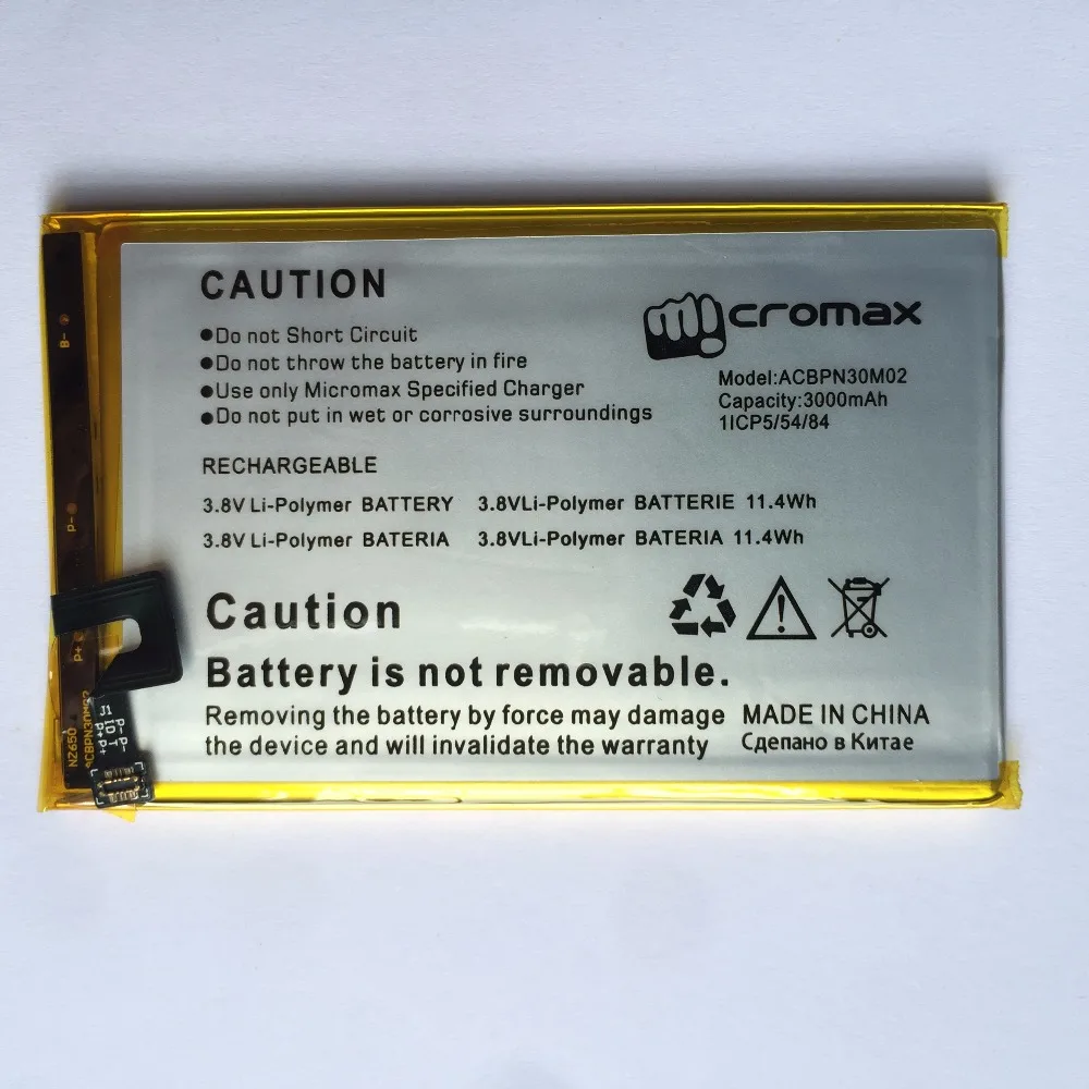 Original Mobile Phone Battery Acbpn30m02 For Micromax Q426 3000mah Li ...
