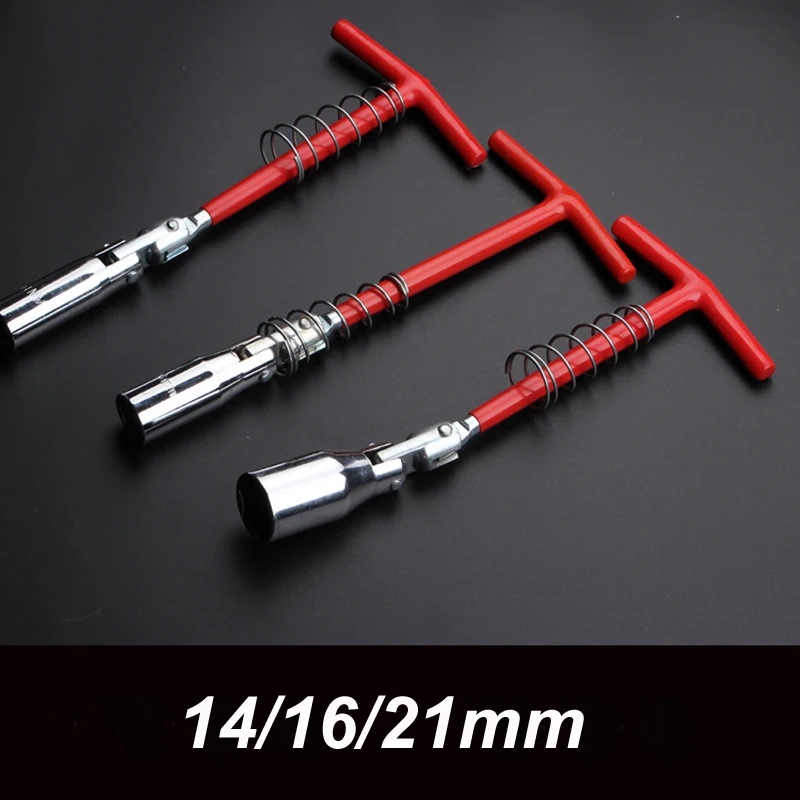 1PCS-Car-Universal-T-Handle-Dual-Use-Spark-Plug-Wrench-Candle-Key-With ...