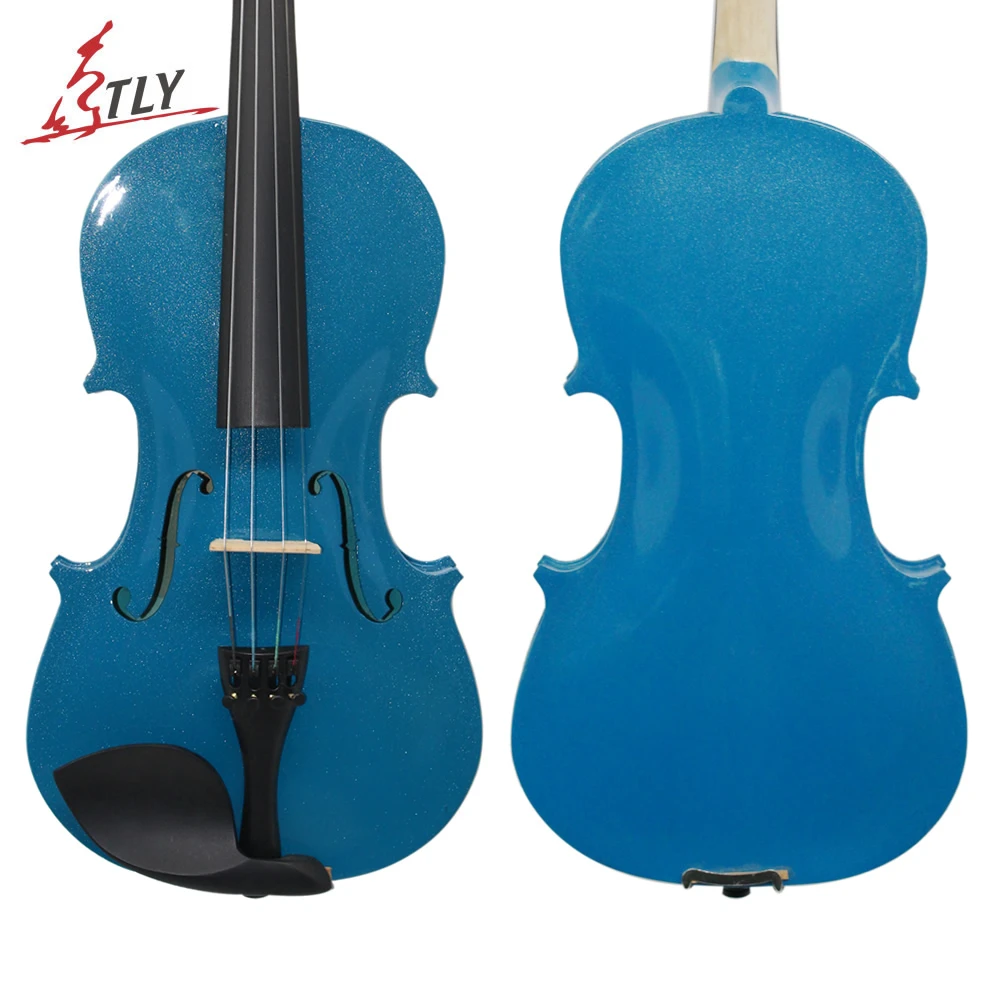 TONGLING Blue Acoustic Violin 4/4 3/4 1/2 1/4 1/8 for Beginner Students ...
