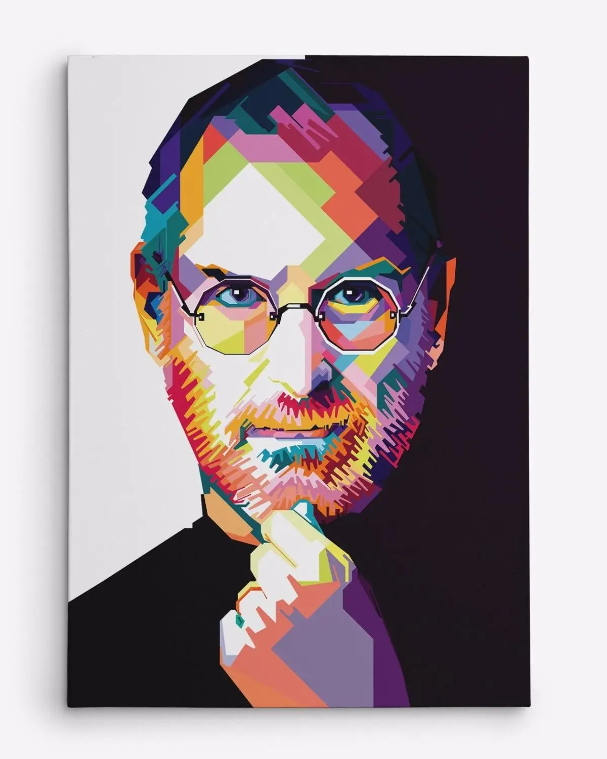 100% pintura a óleo artesanal mão steve jobs retrato galeria envolto ...