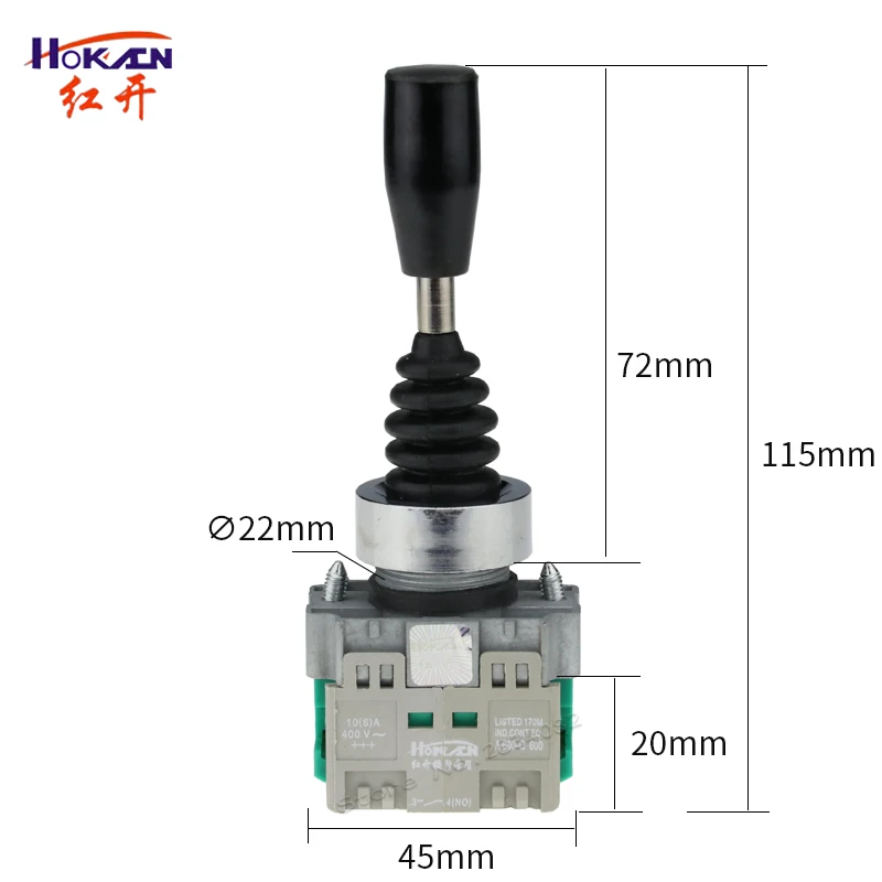 22mm Joystick Switch Momentary Maintained 2 position 2NO Self locking ...