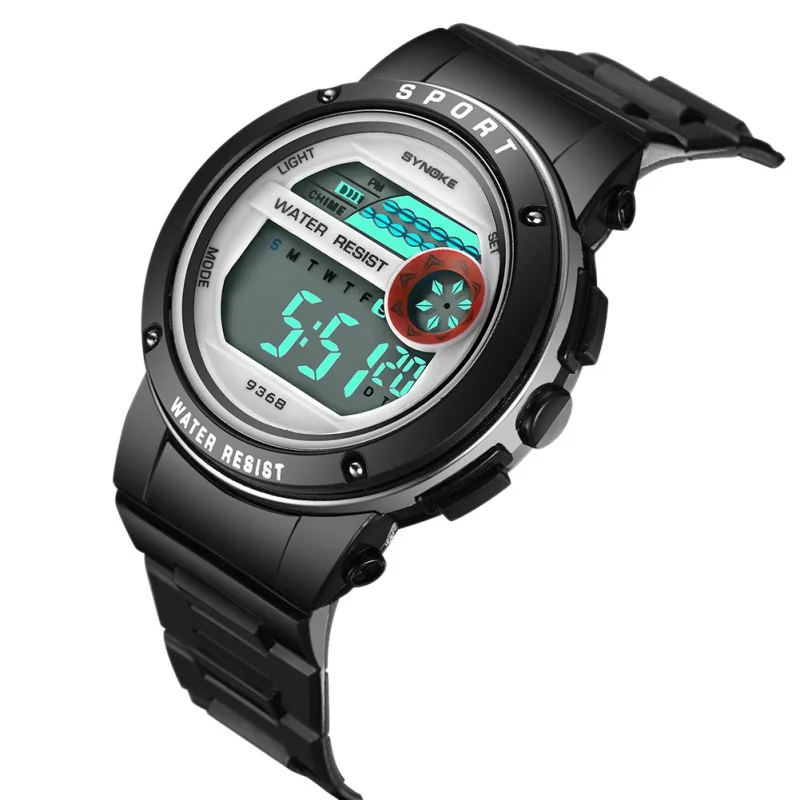 SYNOKE relojes deportivos digitales LED para niños y niñas, pulsera informal con fecha ...