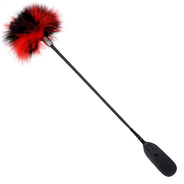 Dual use Flirt tickle feather PU leather spanking paddle slap clap flap ...