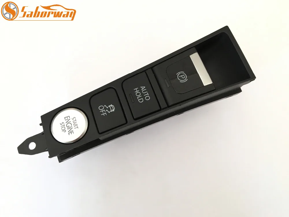 Saborway Chrome Hand brake Button ESP Engine Start/Stop Auto Hold ...