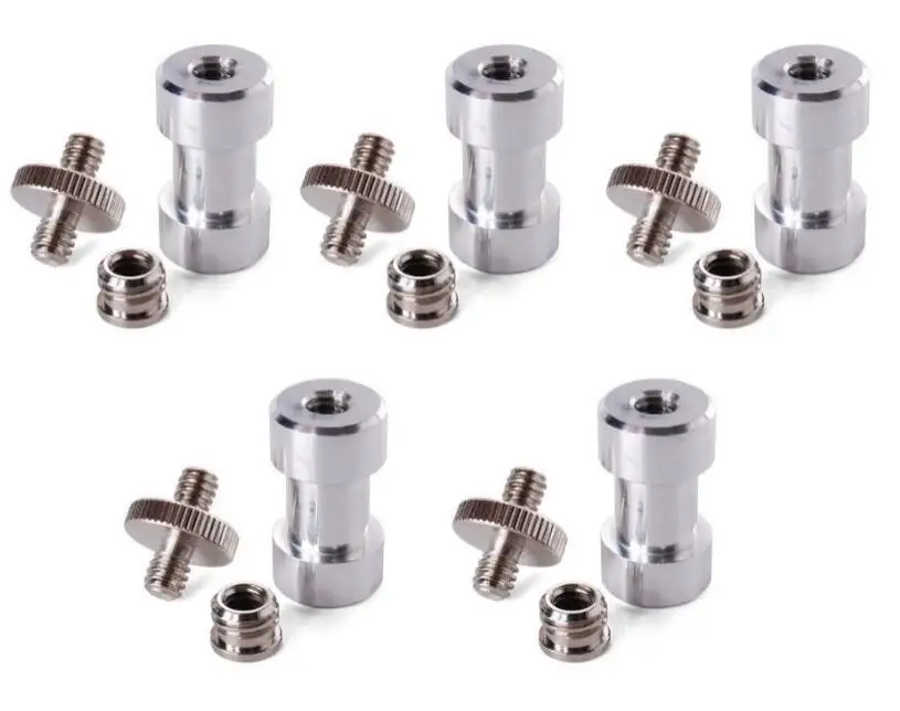 5x 1/4" 3/8" Tripod Mount Screw Convert Adapter Flash Light Stand ...