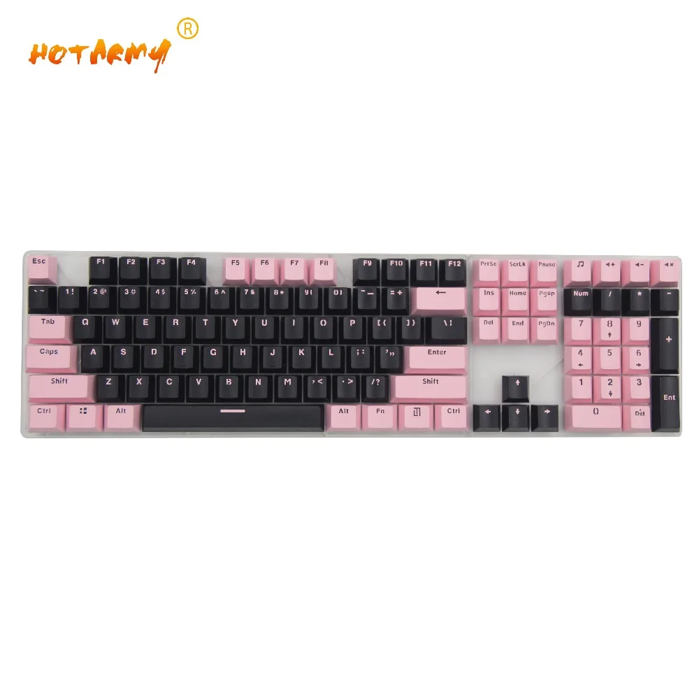 Mechanical Keyboard Keys DIY ABS OEM 108 Light tight Keycaps Double ...