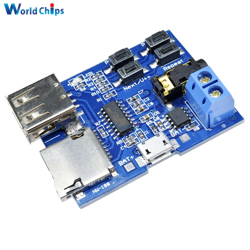 Micro Usb Mp3 Module Tf Card U Disk Mp3 Format Decoder Board Amplifier ...