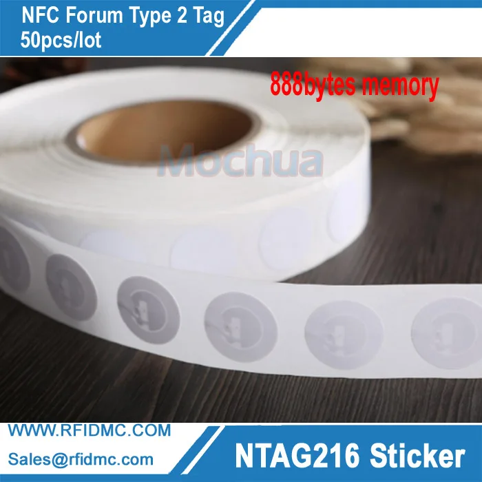 Ntag216 White NFC Stickers Tag Protocol ISO14443A 888 Bytes 25mm ...