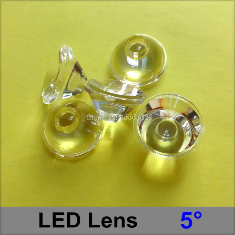 10 Pcs/lot 20mm 5 Degree LED 1W 3W Lens Flat Transparent PMMA High ...