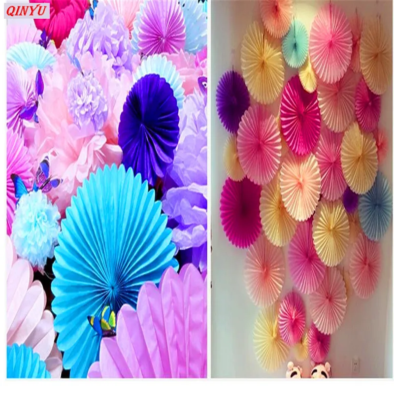 New 1pcs 10inch Paper Fan Flower Wedding Decoration Shower Supplies ...