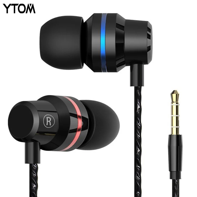 Ytom In Ear Wire Metal Earphone Headset Super Bass Earbuds Stereo ...