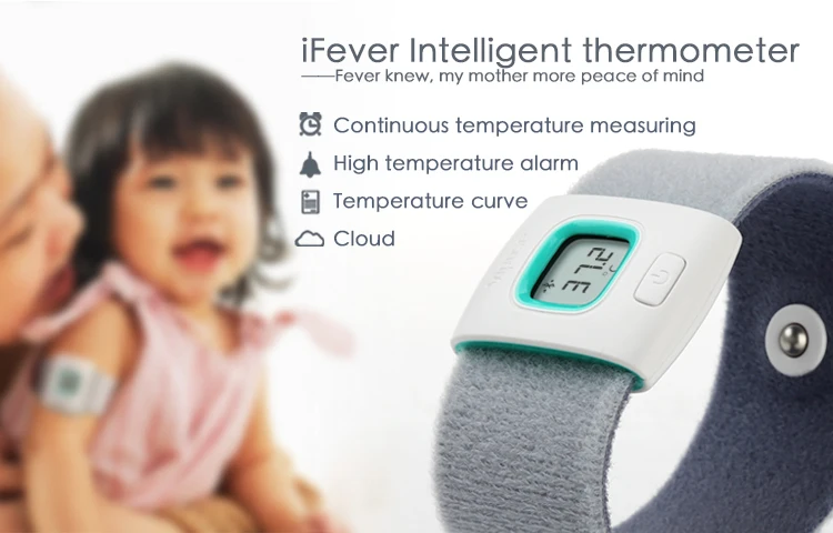 Children iFever Intelligent Wearable Electronic Thermometer Bluetooth ...