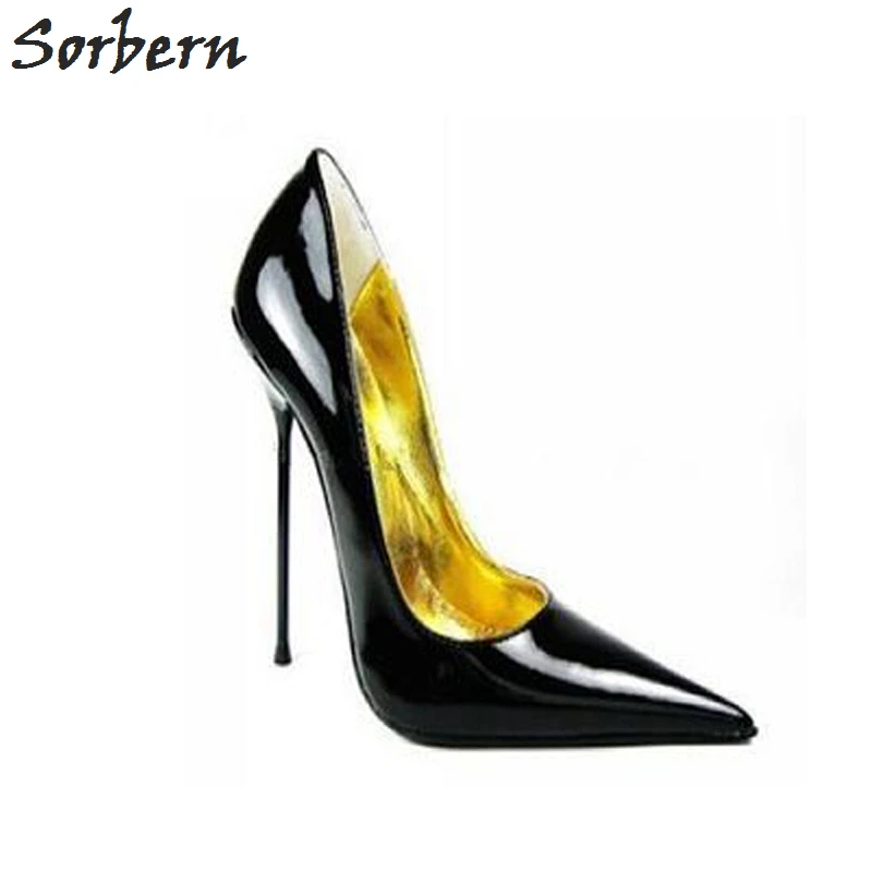 Sorbern Size 32 52 Thin Metal Heel Pumps Pointed Toe Stilettos Heeled