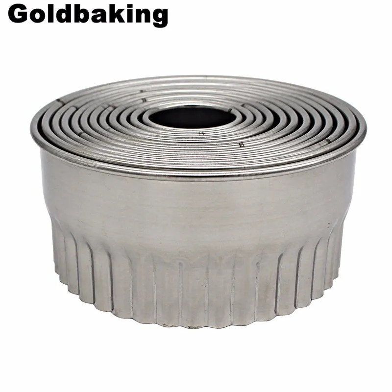 12-piece Wave Round Cookie Cutter Set Biscuit Pancake Cutters - Cookie ...